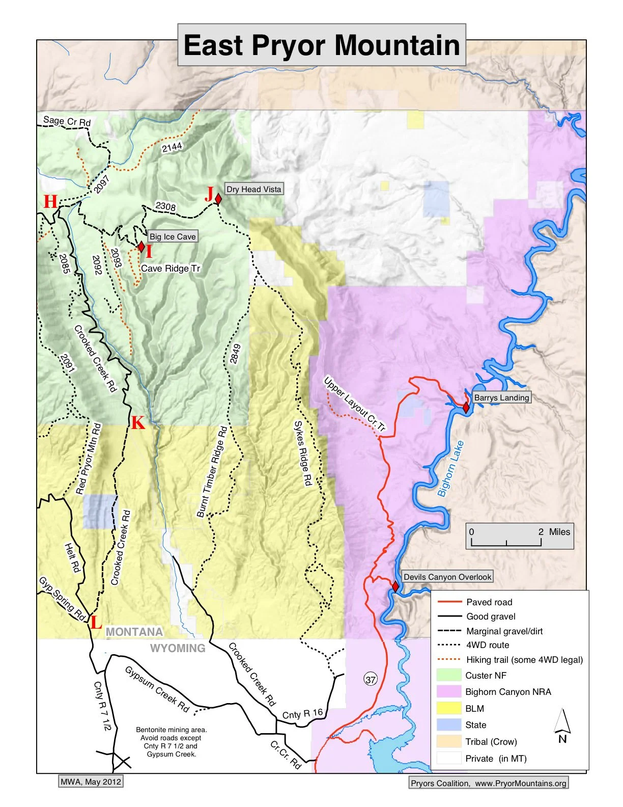 Driving Tour: Pryor Mountain Road and Crooked Creek Road — The Pryor ...