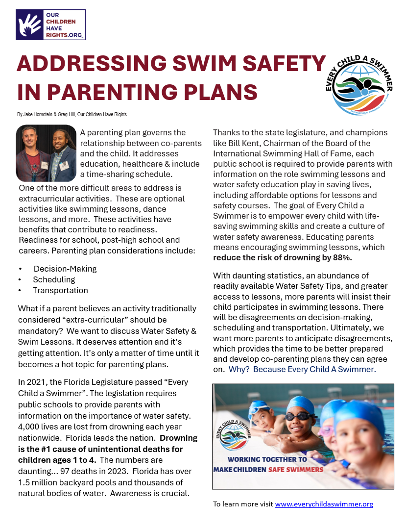 Addressing Swim Safety in Parenting Plans — Our Children Have Rights ...