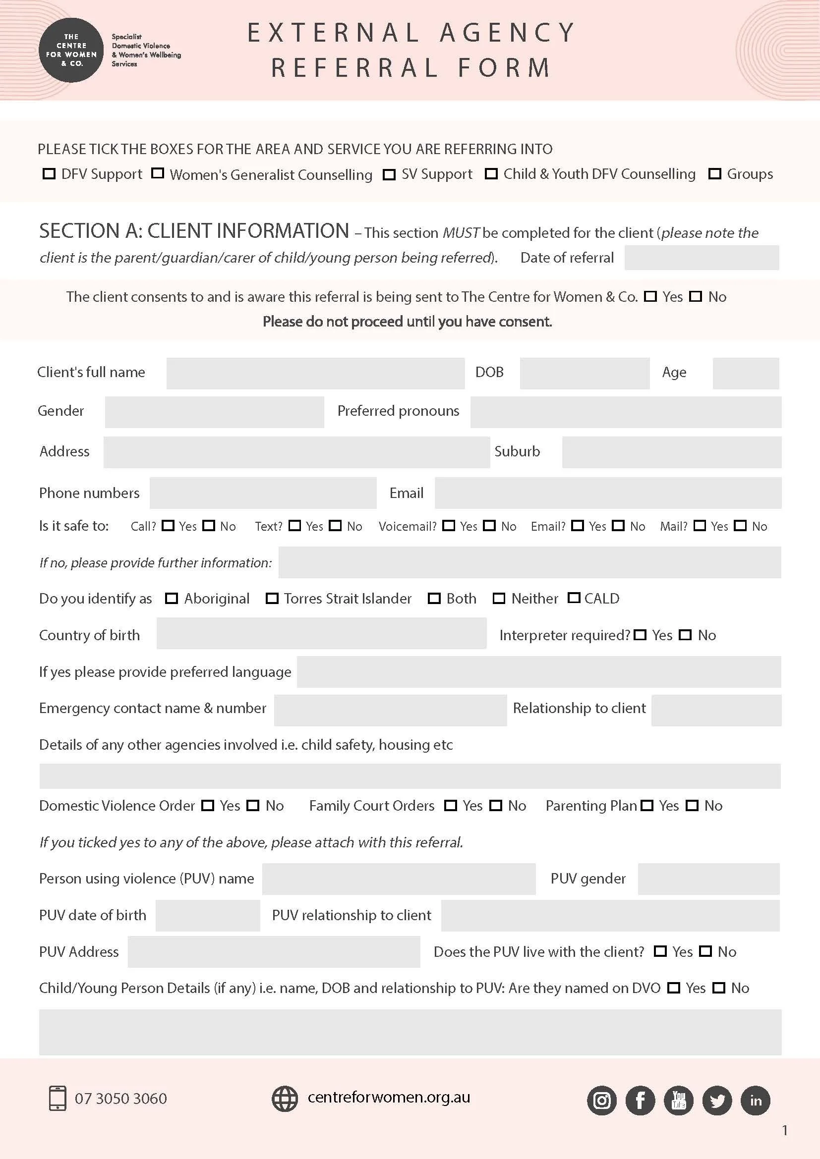 Contact — The Centre for Women & Co.