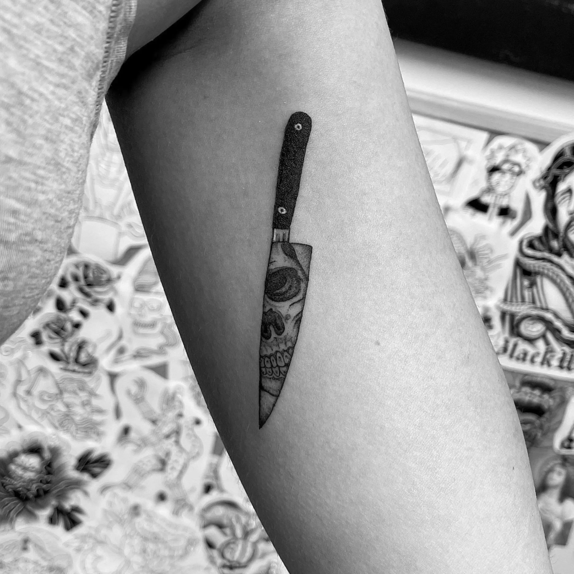 Chef Knife Tattoo Flash