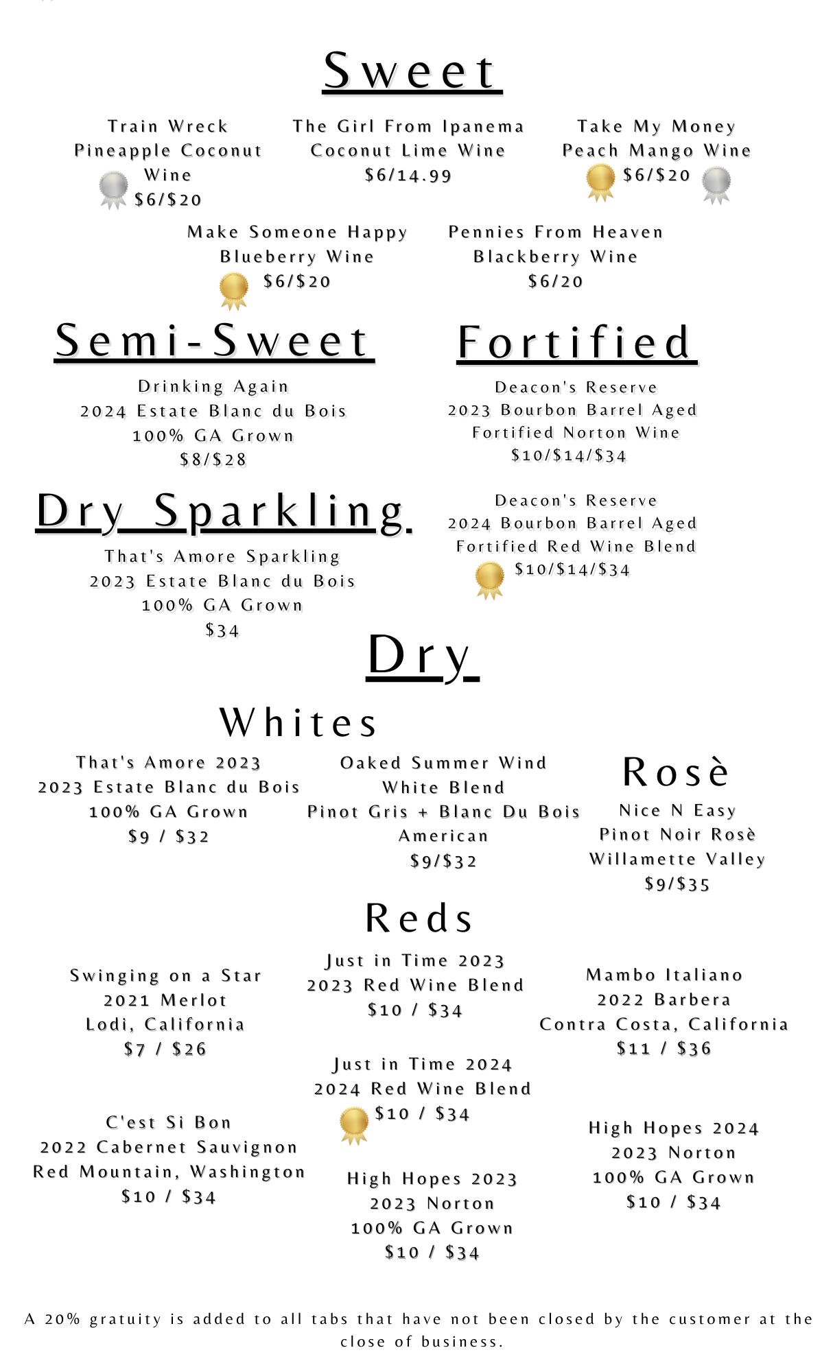 Vineyard Cafe Menu — Three Strands Vineyard and Winery