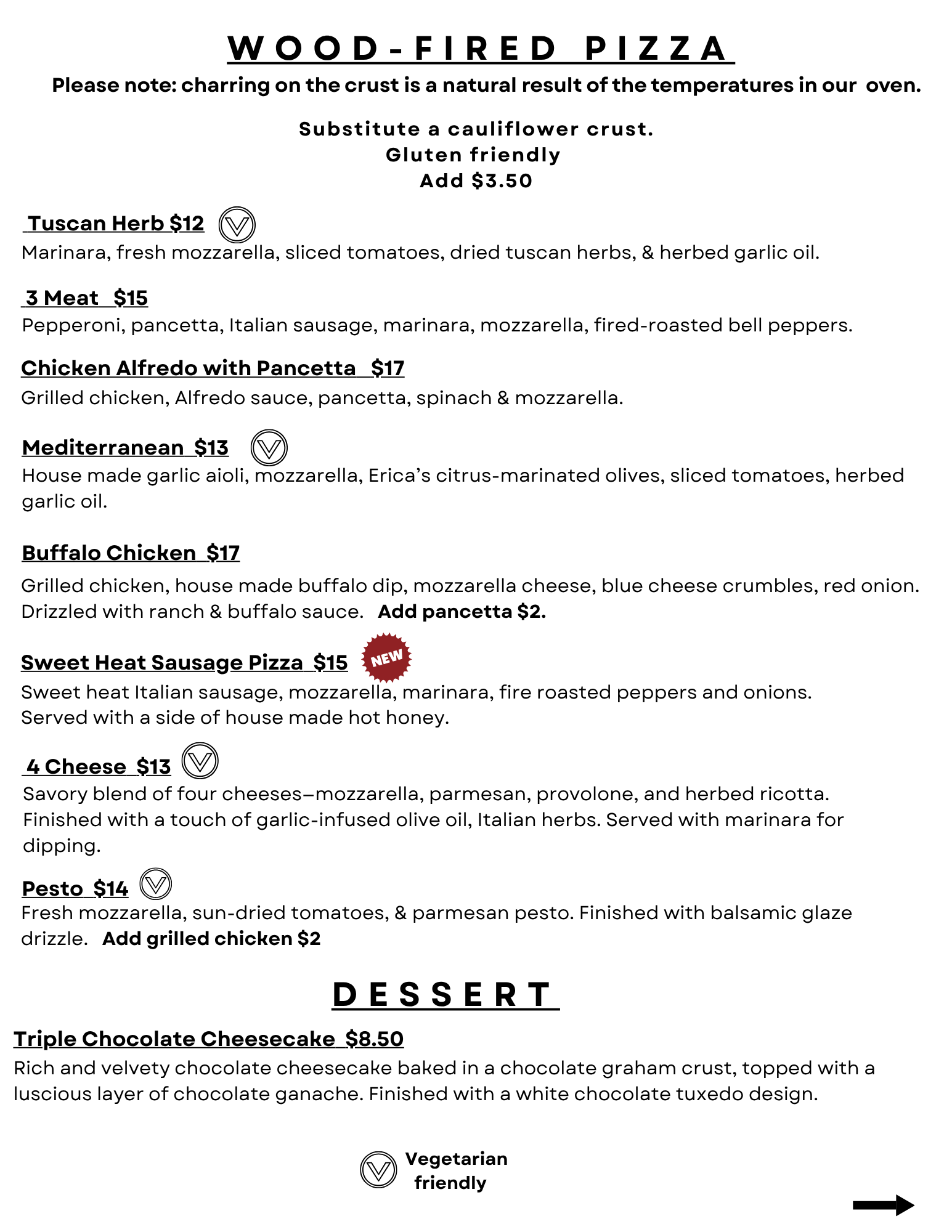 Vineyard Cafe Menu — Three Strands Vineyard and Winery