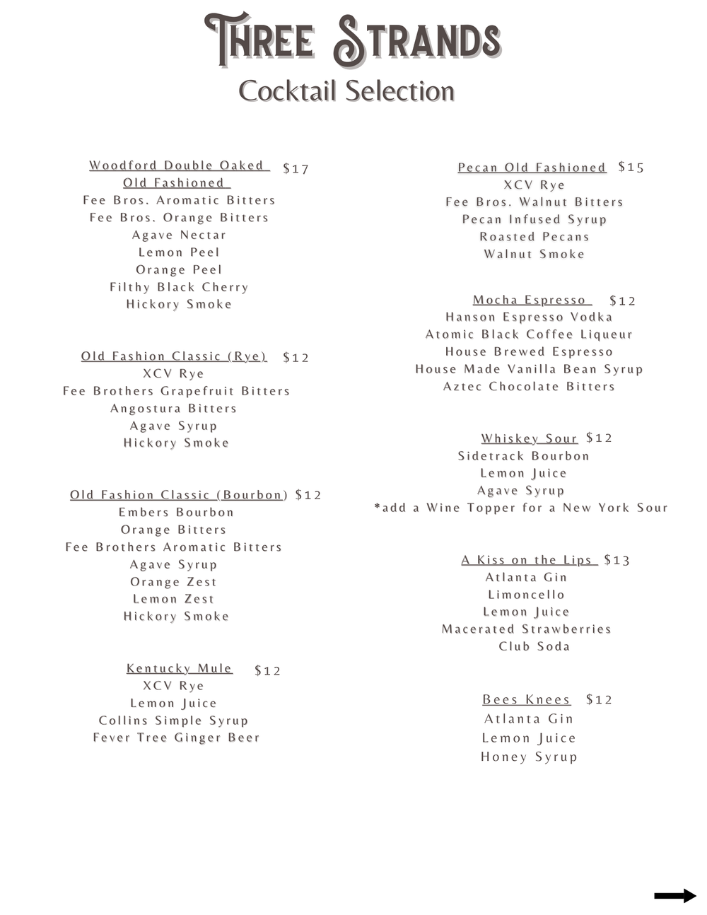 Vineyard Cafe Menu — Three Strands Vineyard and Winery
