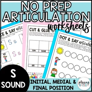 L Sound Articulation Worksheets for Speech Therapy — Playing Speech ...