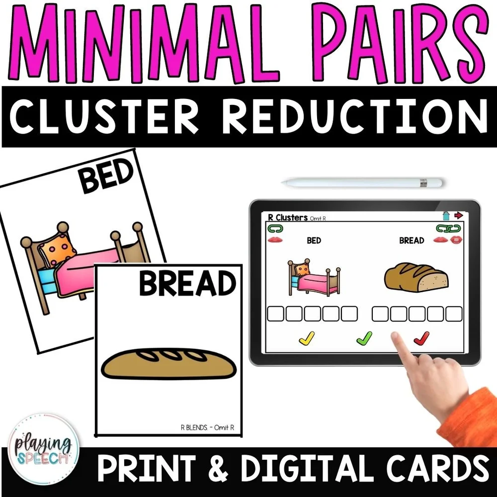 S Clusters Minimal Pairs for Speech Therapy — Playing Speech | Speech ...