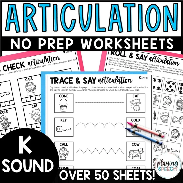 R Sound Articulation Worksheets for Speech Therapy — Playing Speech ...