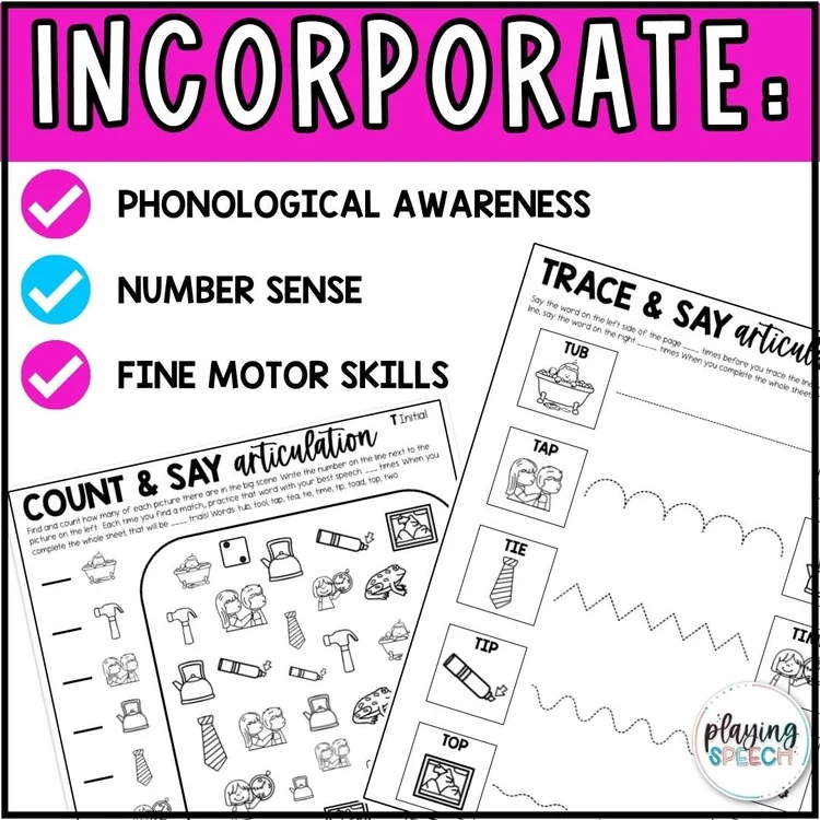 L Sound Articulation Worksheets for Speech Therapy — Playing Speech ...