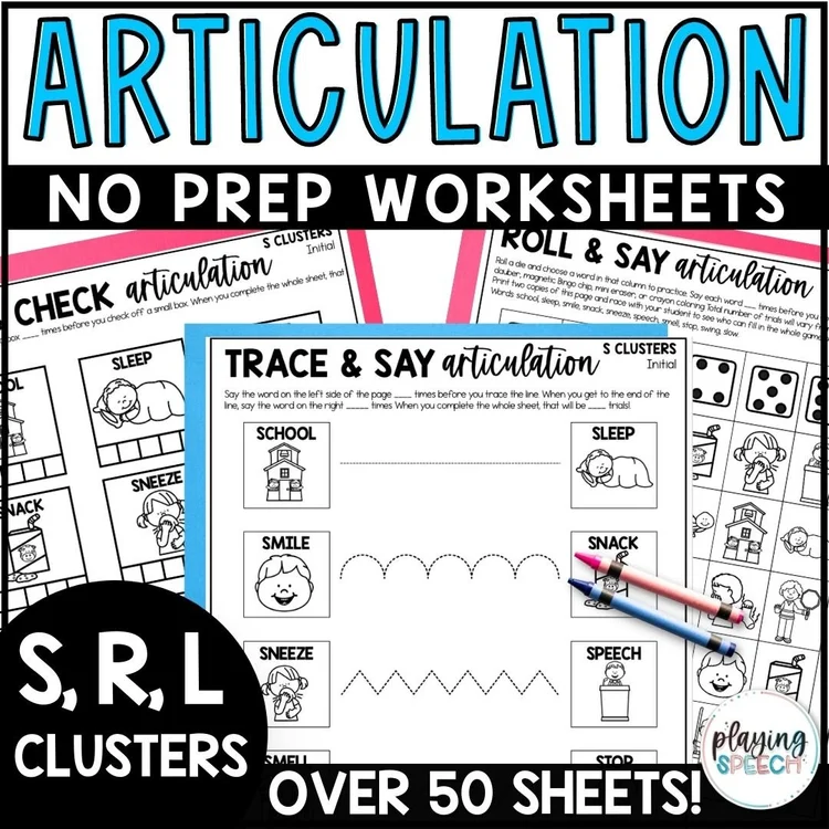 R Sound Articulation Worksheets for Speech Therapy — Playing Speech ...