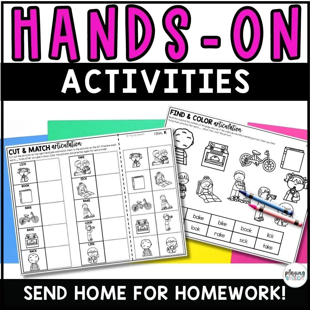 K Sound Articulation Activities for Speech Therapy — Playing Speech ...