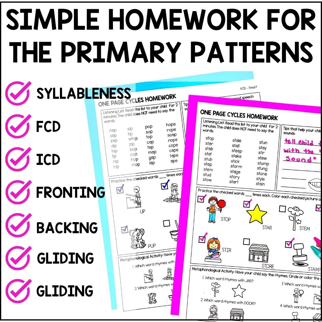 Cycles Approach 2 and 3 Syllable Words for Speech Therapy Weak Syllable ...
