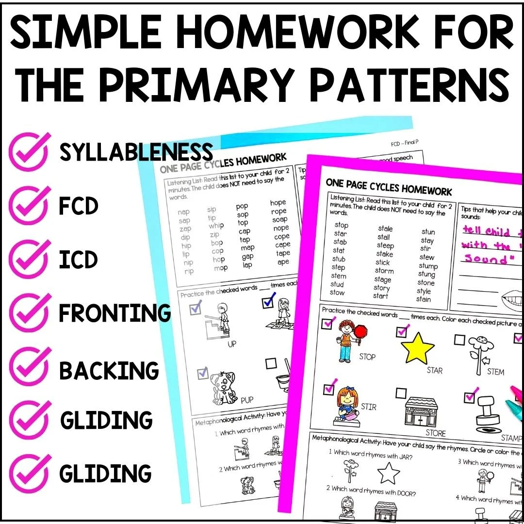 Cycles Approach 2 and 3 Syllable Words for Speech Therapy Weak Syllable ...