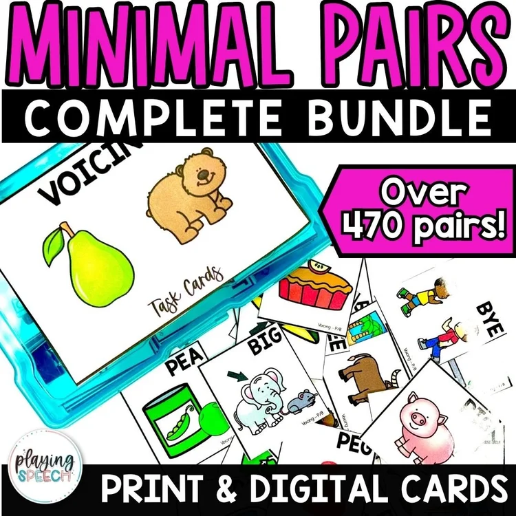 Mini Minimal Pairs Cards for Speech Therapy — Playing Speech | Speech ...