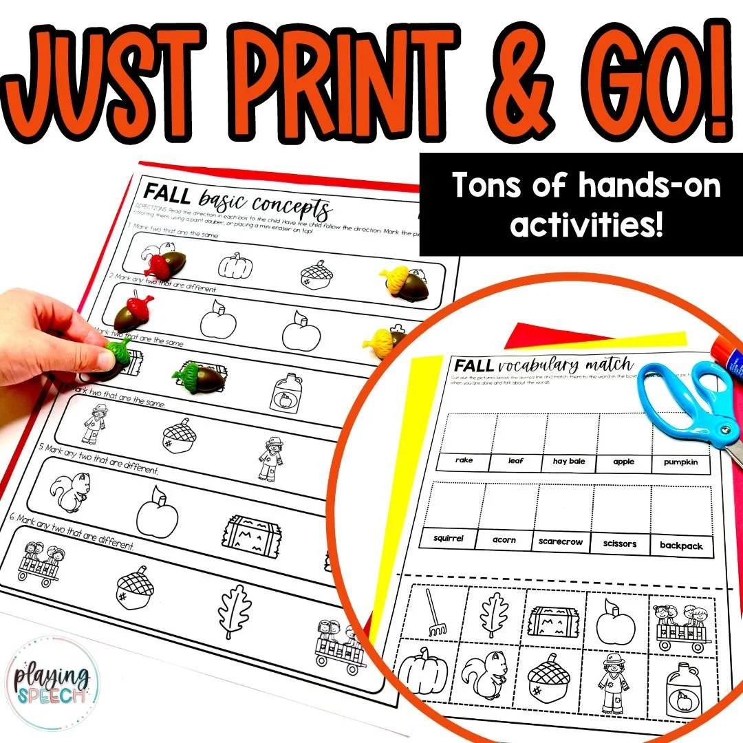 Back to School Speech Therapy Activities — Playing Speech | Speech ...