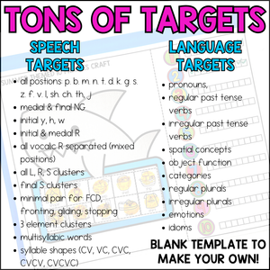 Camping Themed Speech Therapy Articulation and Language Worksheets ...