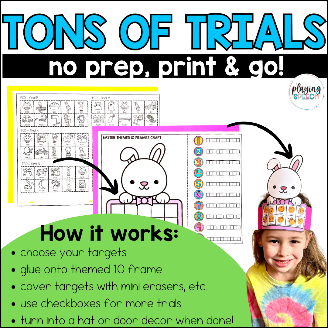 Easter Themed Speech Therapy Articulation and Language Worksheets ...