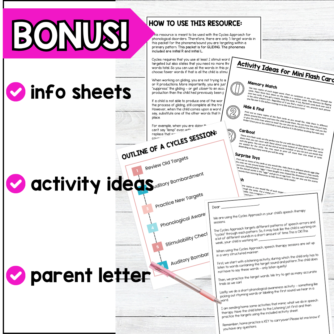 Cycles Approach Homework for Speech Therapy — Playing Speech | Speech ...