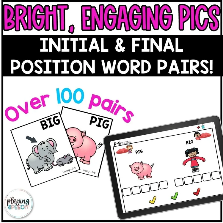 Mini Minimal Pairs Cards for Speech Therapy — Playing Speech | Speech ...