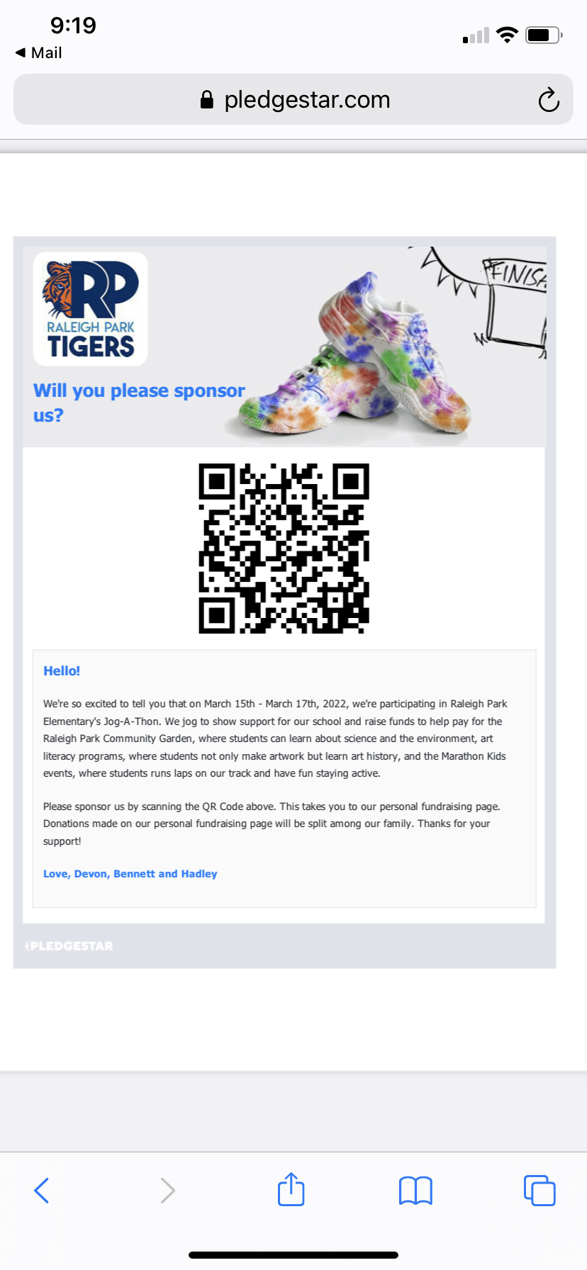 Create your own QR code for your JogAThon page! — Raleigh Park Parent ...