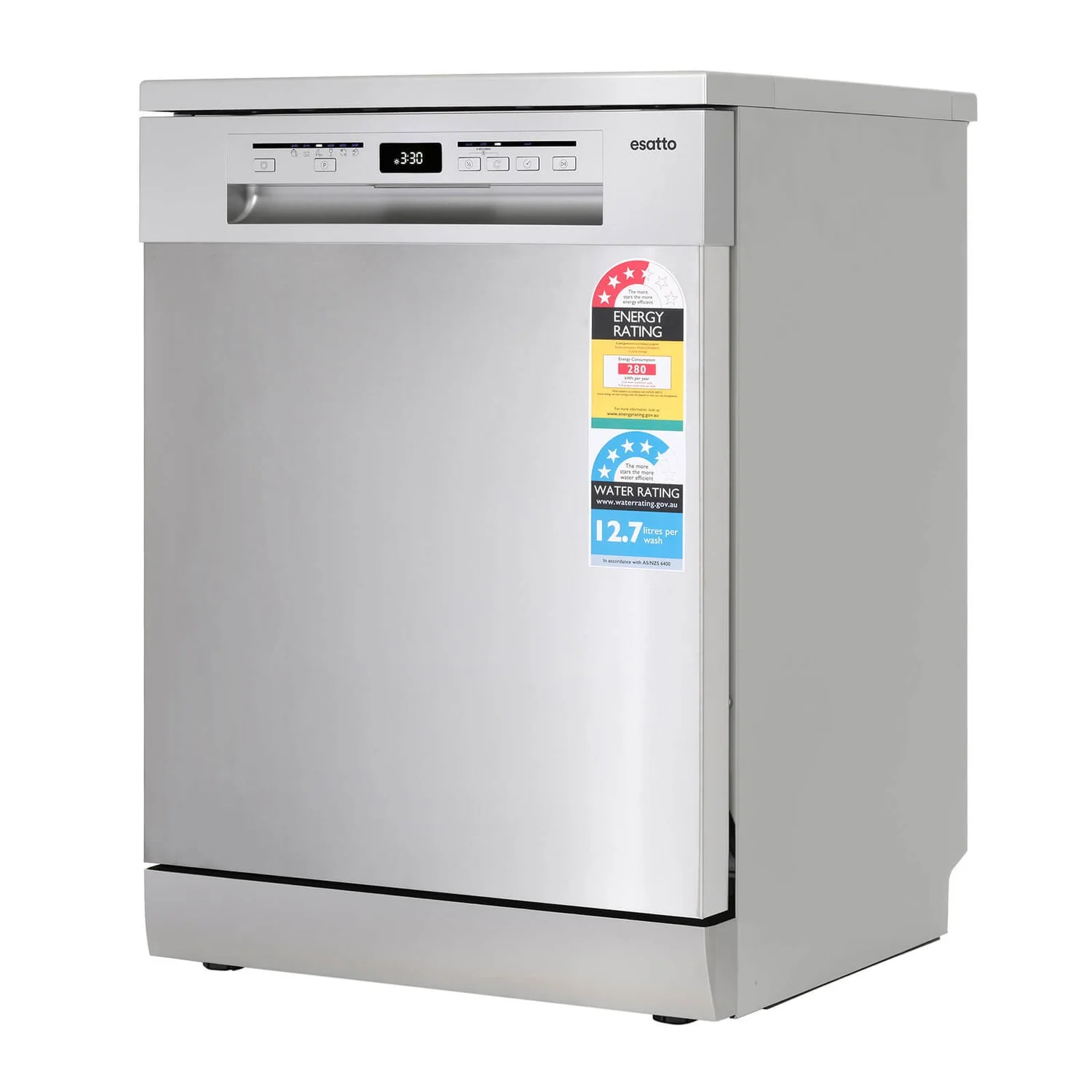 60cm Freestanding Dishwasher, Stainless Steel — Esatto
