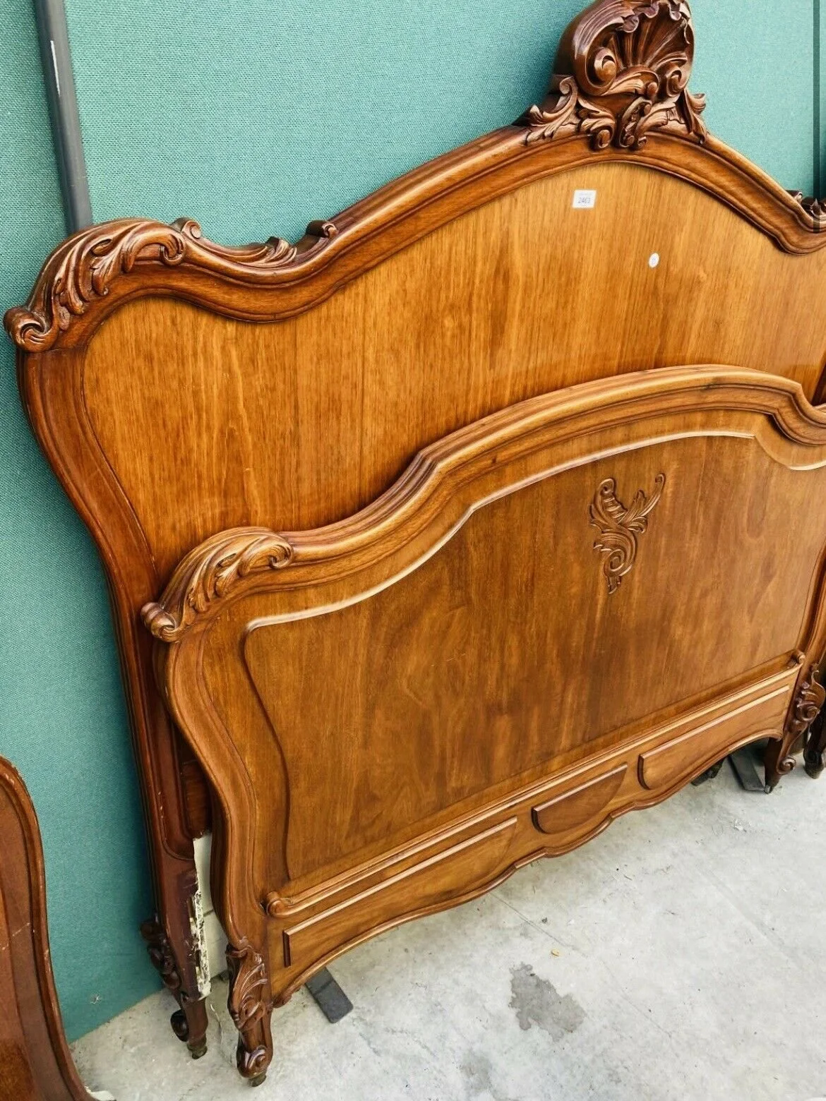 FRENCH 19th CENTURY ROCOCO MAHOGANY DOUBLE BED FRAME — Hill's Antiques