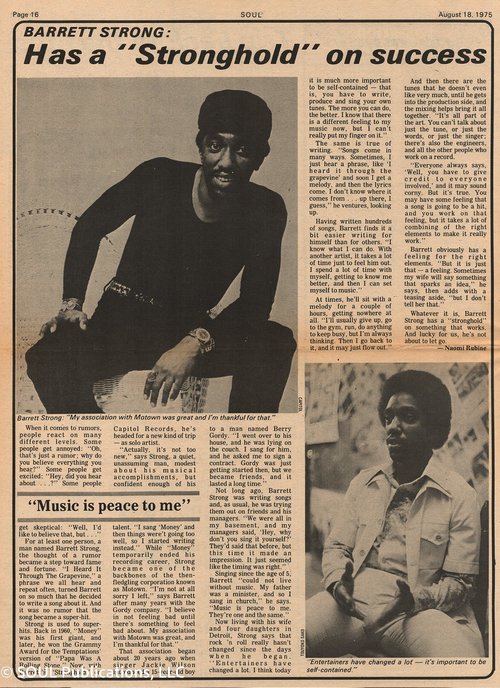 Motown Legend Barrett Strong, Singer of 'Money' and Temptations Song ...