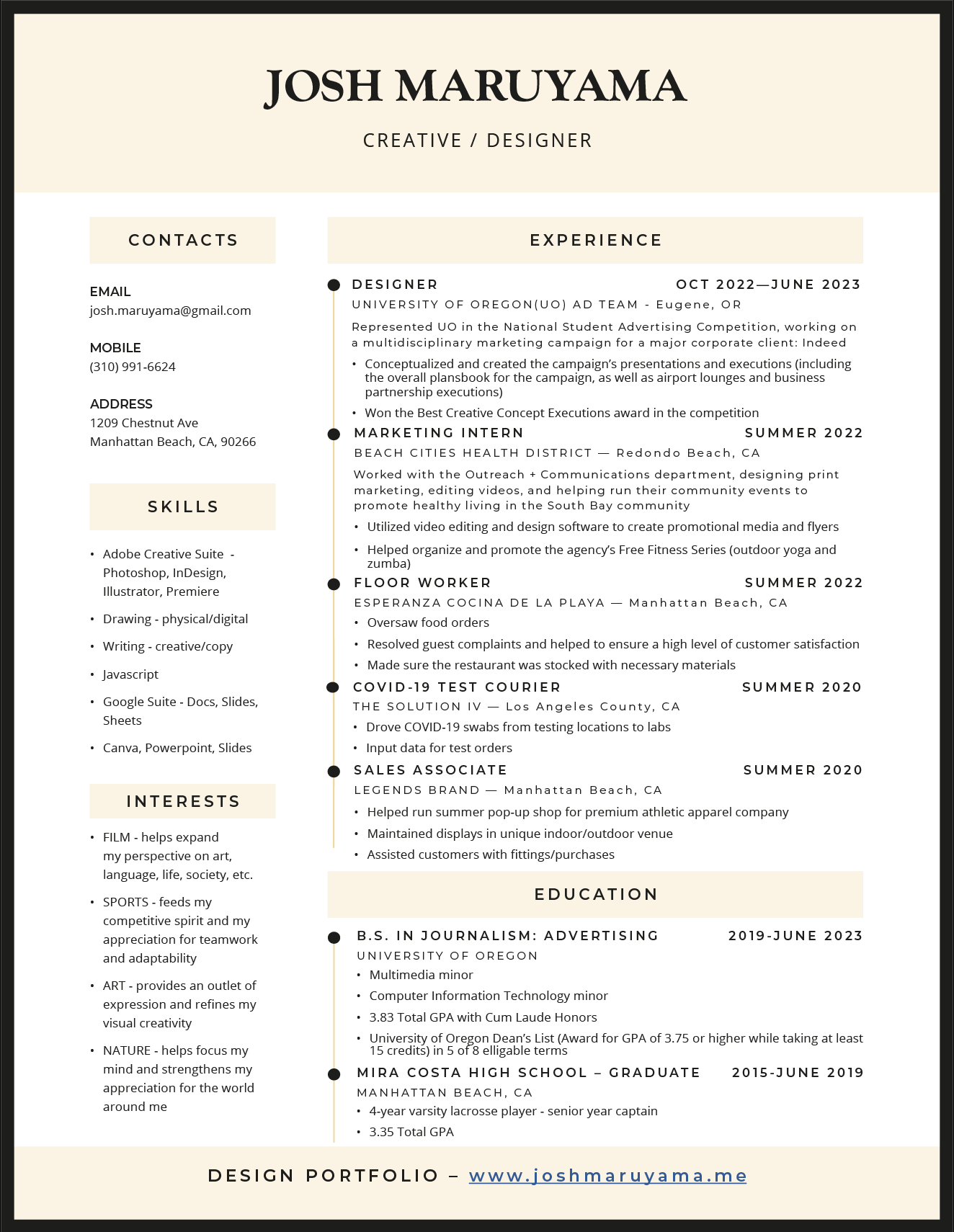 Résumé — Josh Maruyama