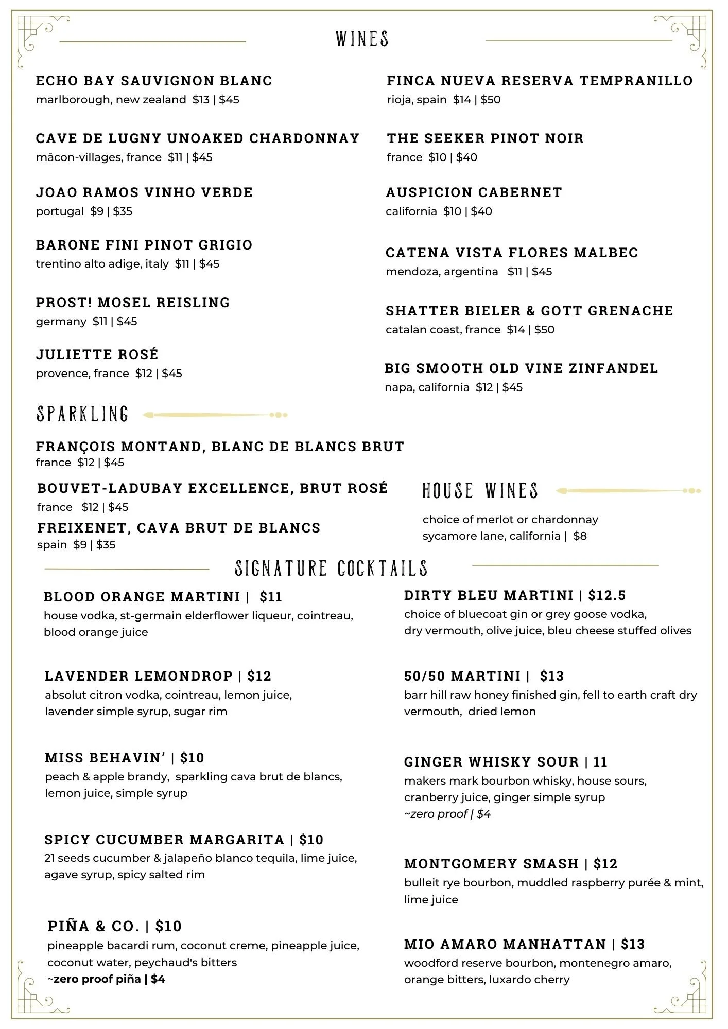 Menu — (215) 377-9114