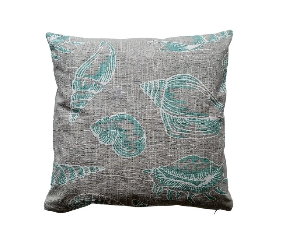 beach treasures cushion cover, premier prints fabric, sea shell cushion ...