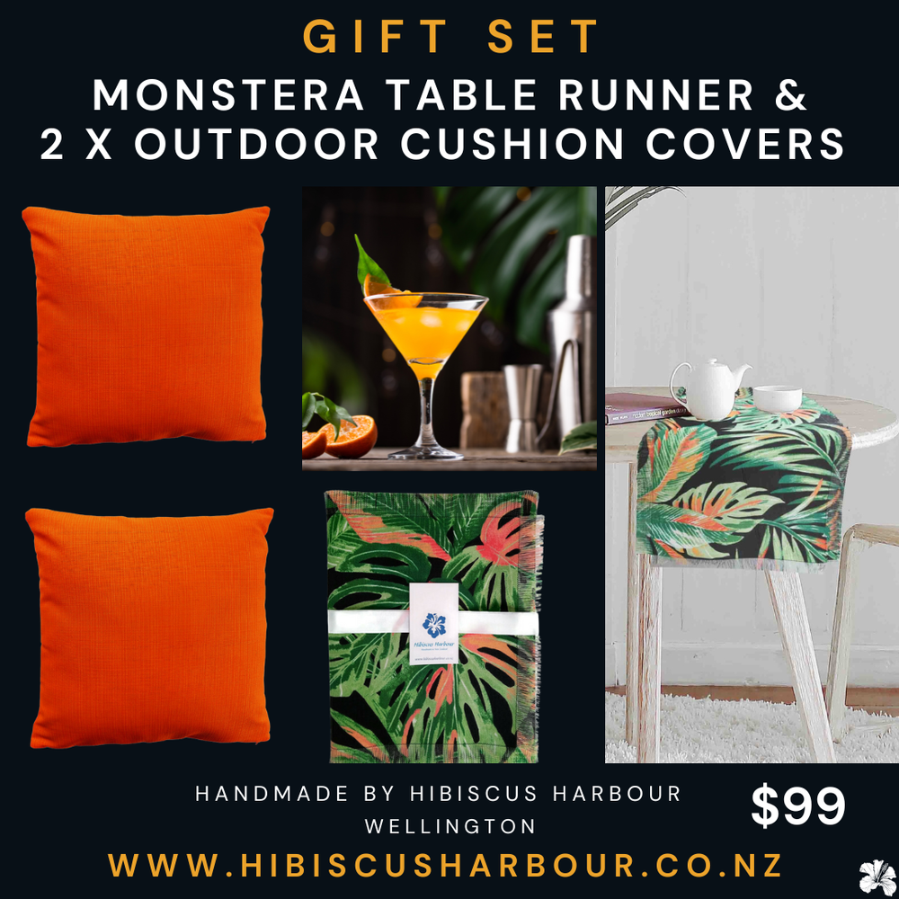 Orchid table runner, handmade in New Zealand, tropical table runner ...