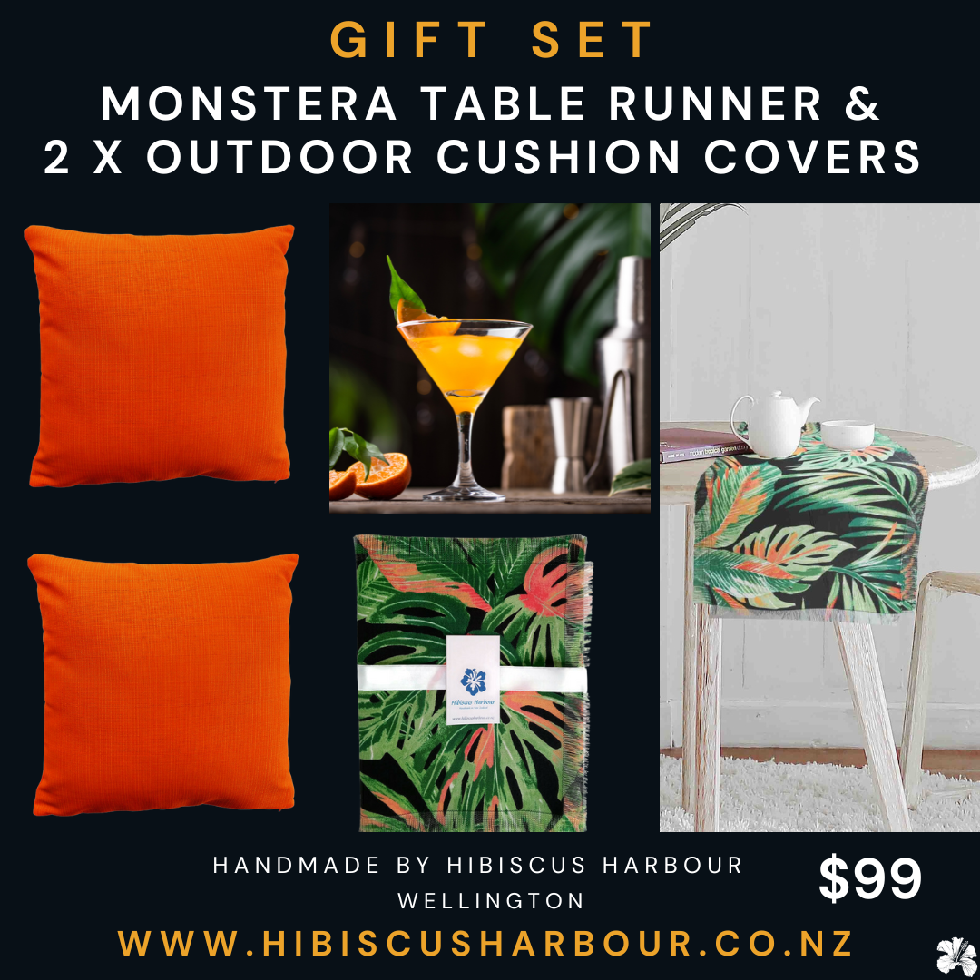 Orchid table runner, handmade in New Zealand, tropical table runner ...
