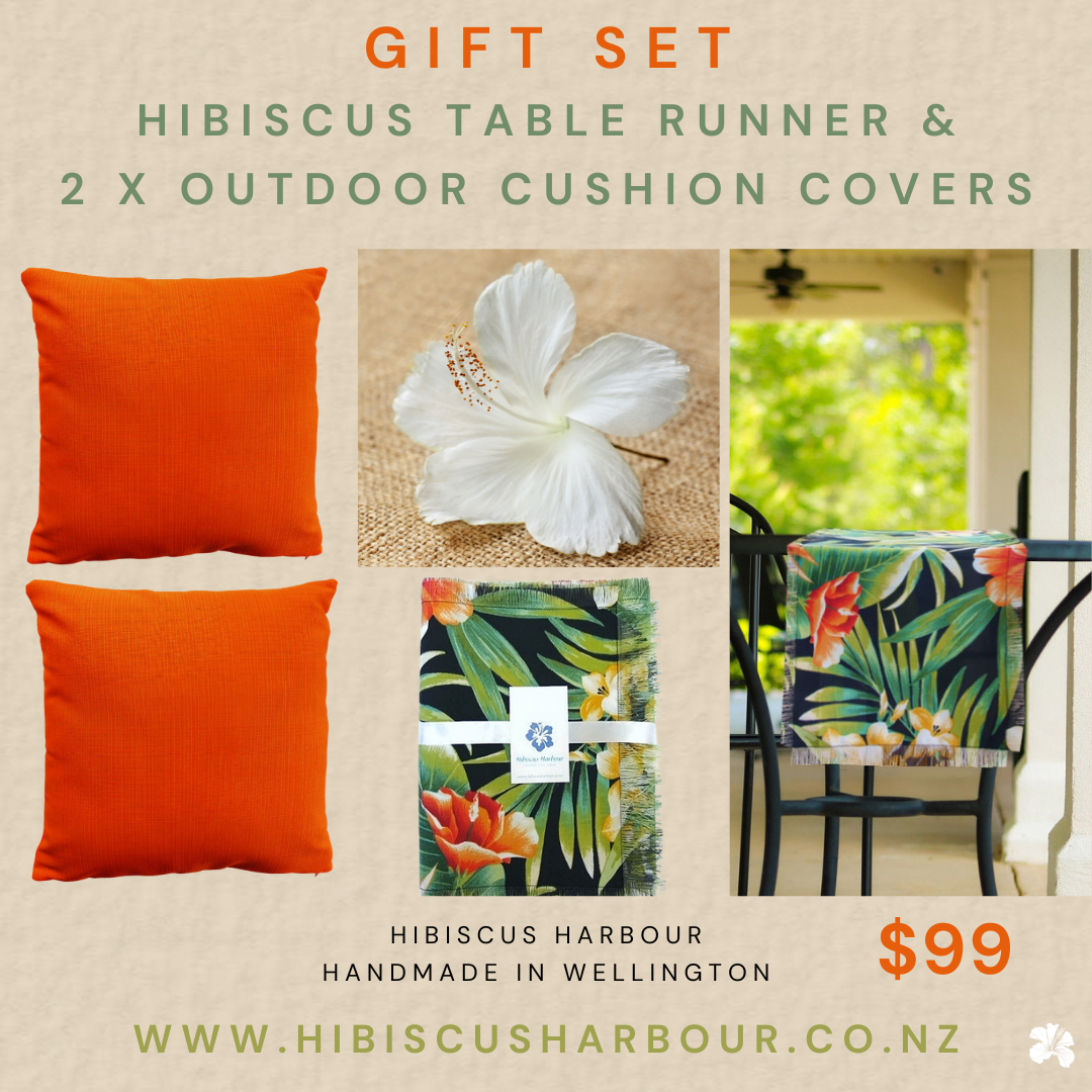 Orchid table runner, handmade in New Zealand, tropical table runner ...