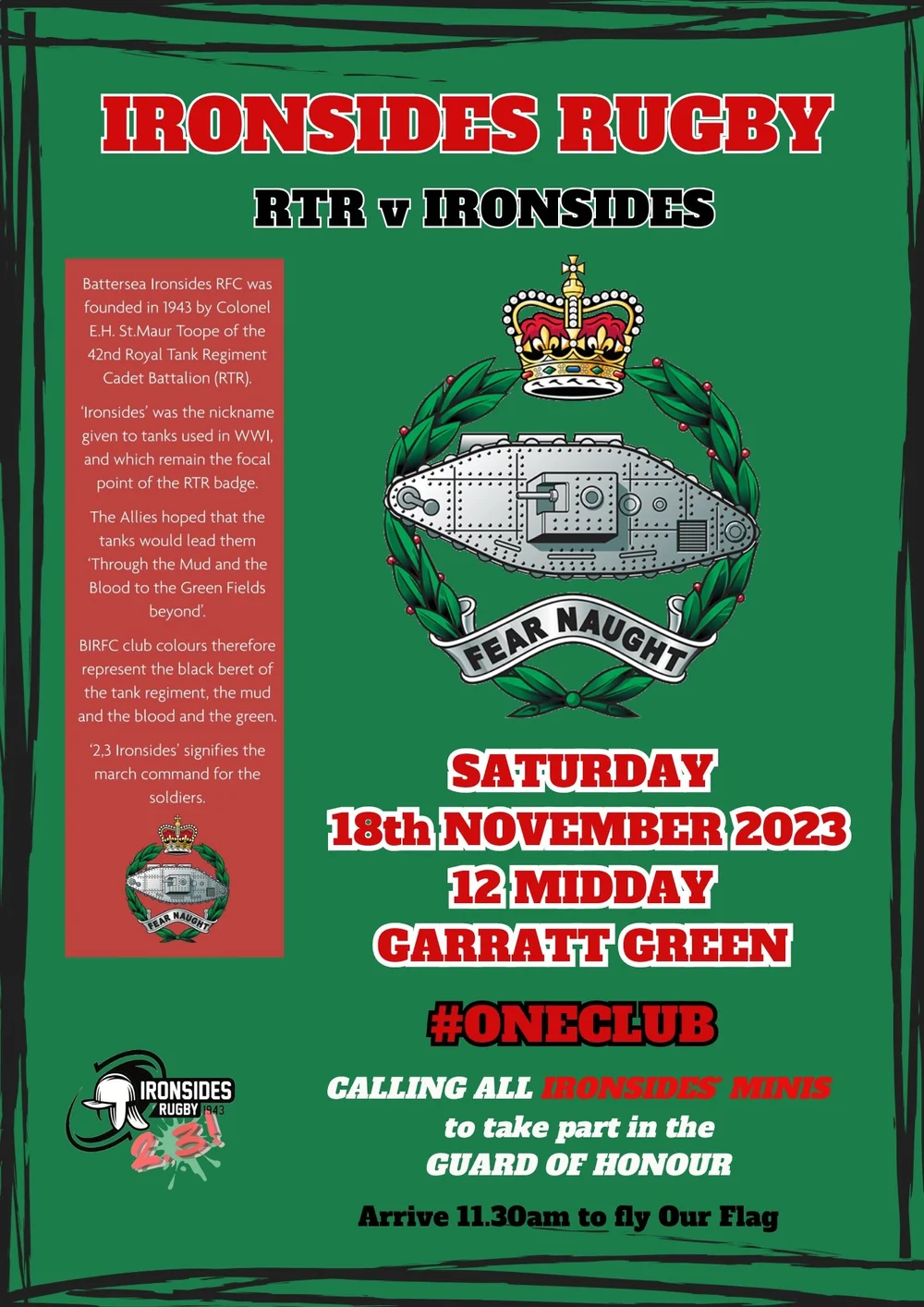 Ironsides vs Royal Tank Regiment — Ironsides Rugby Club