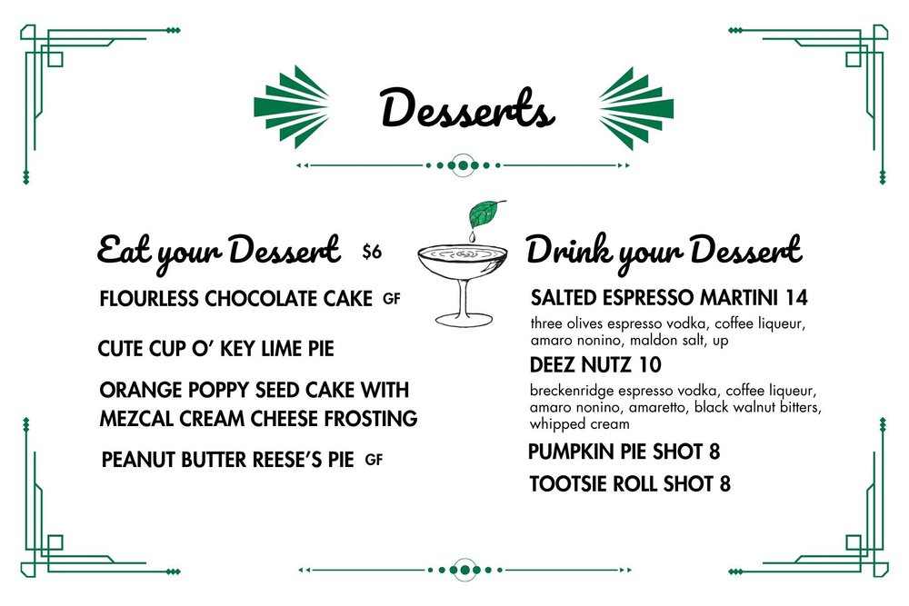Menu — Dew Drop Inn