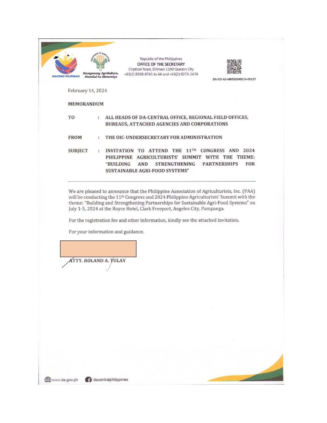 11th National Congress & Philippine Agriculturists’ Summit — Philippine ...