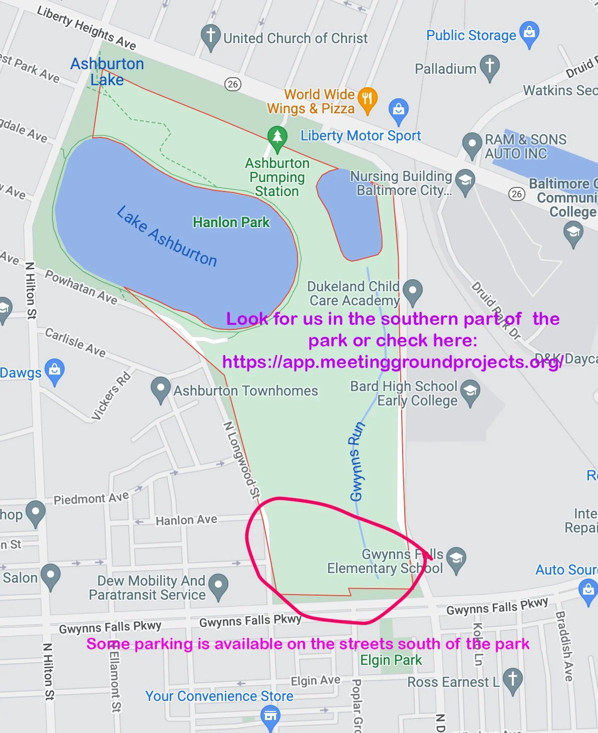 Hanlon Park Map — Meeting Ground