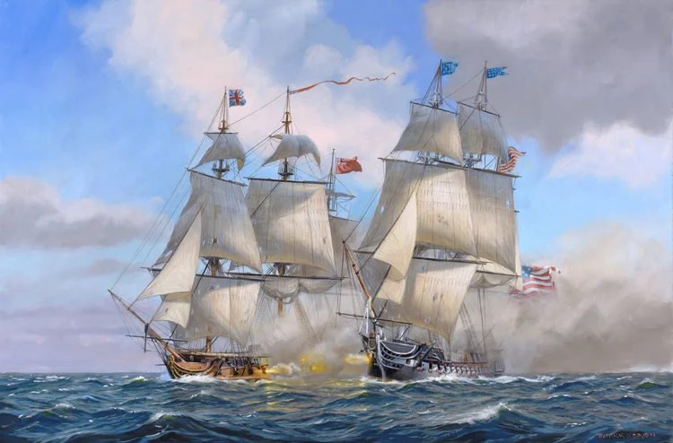 USS Constitution vs HMS Java — Patrick O'Brien Studio