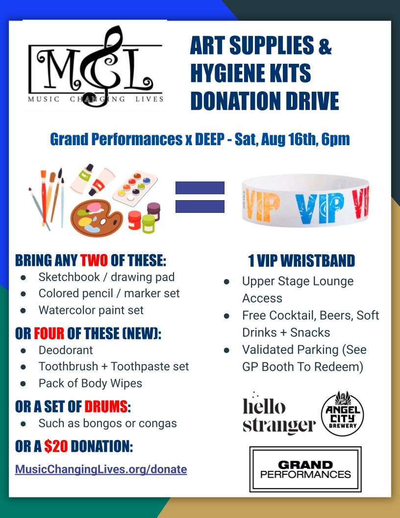 Music Changing Lives x DEEP 25th Anniversary Donation Drive — Grand ...