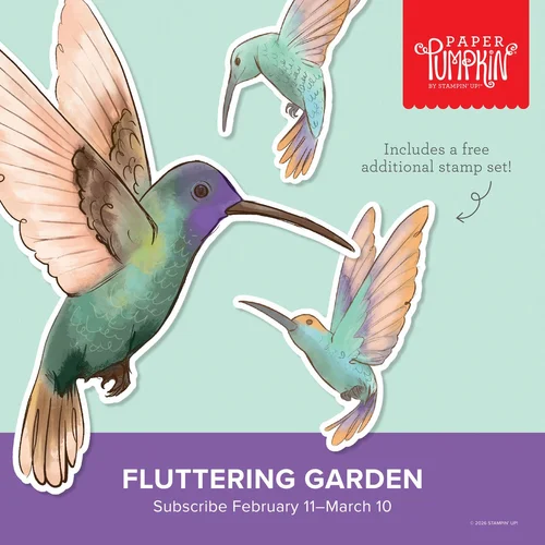 Fluttering Garden Paper Pumpkin Kit – March 2026 Hummingbird Card Kit ...