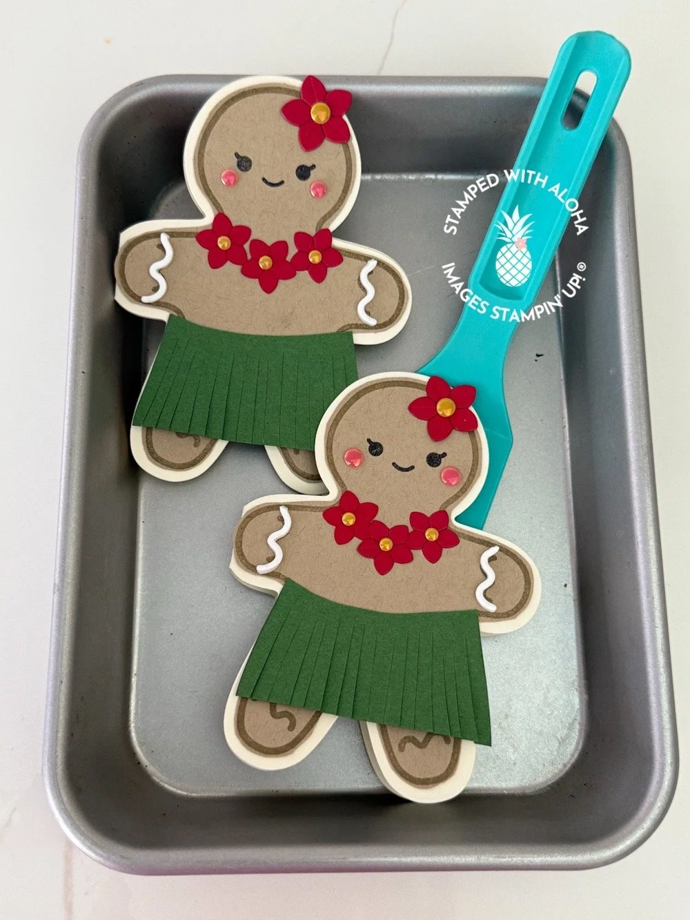 Sweet Holiday Twist: Sugar Cookie Hula Girl Card — Stamped with Aloha