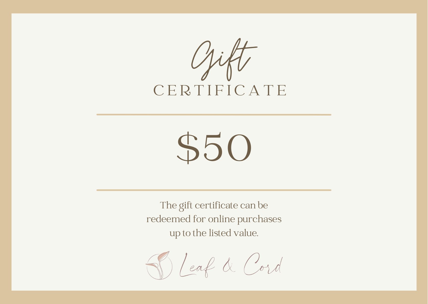 Online Gift Certificate Templates