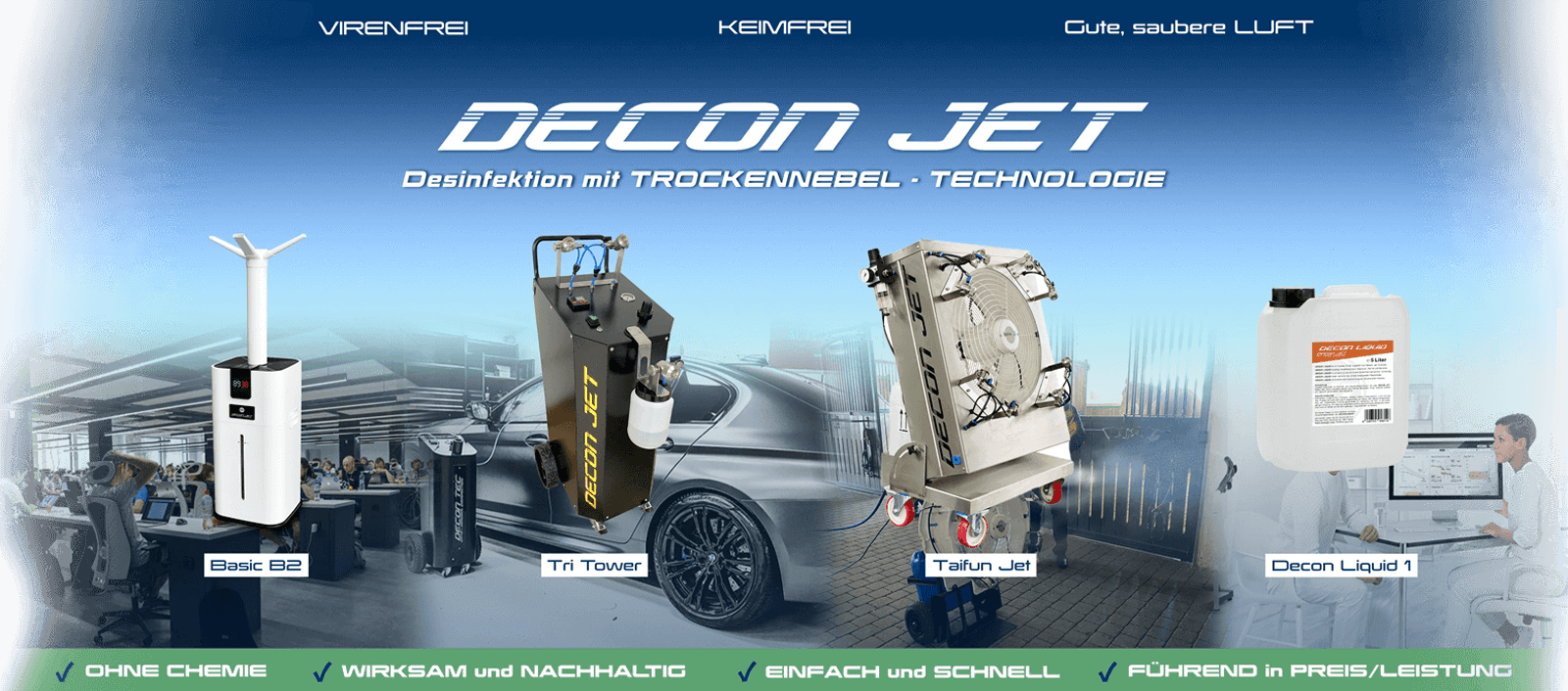 Decon Jet - Desinfektion mit Trockennebel - Technologie