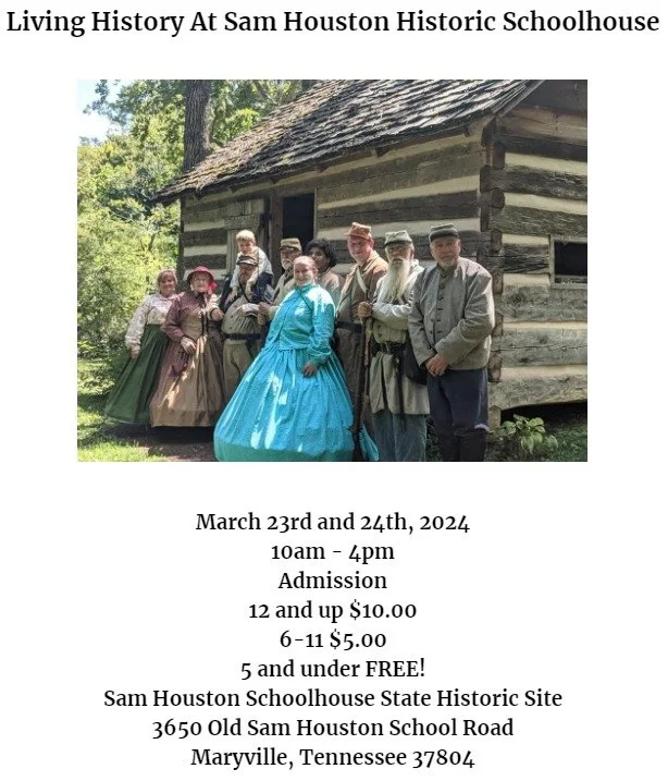 Calendar — Sam Houston Historic Schoolhouse