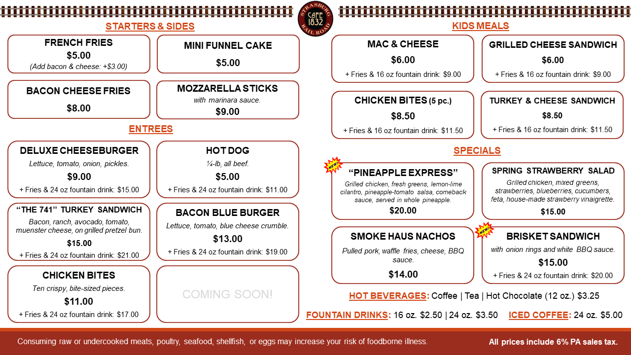 View Our Menu & Order To Go — Cafe 1832