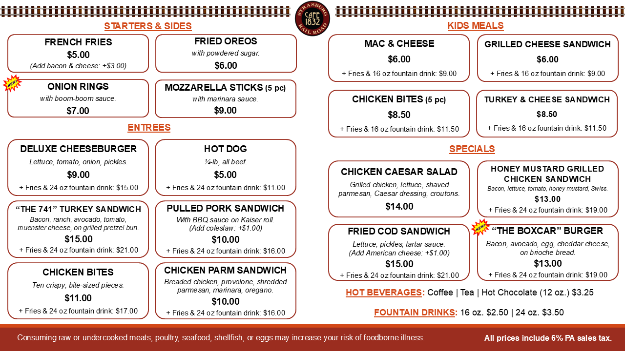 View Our Menu & Order To Go — Cafe 1832