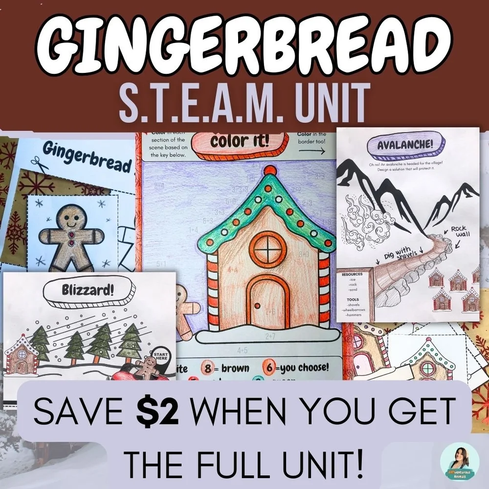 Gingerbread Math Worksheets for Christmas- Arithmetic Review Activities ...