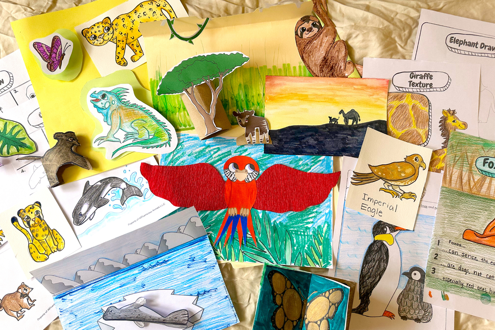 Art Lesson Membership for Kids: Travel With 30+ Animal Art Projects ...
