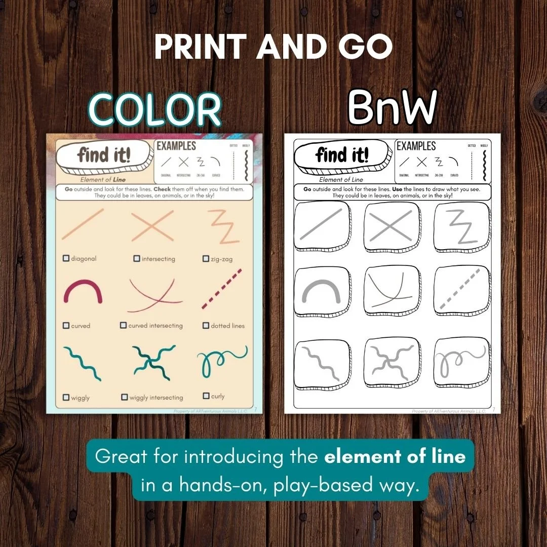Free Art Scavenger Hunt with Checklist: Element of Line — ARTventurous ...