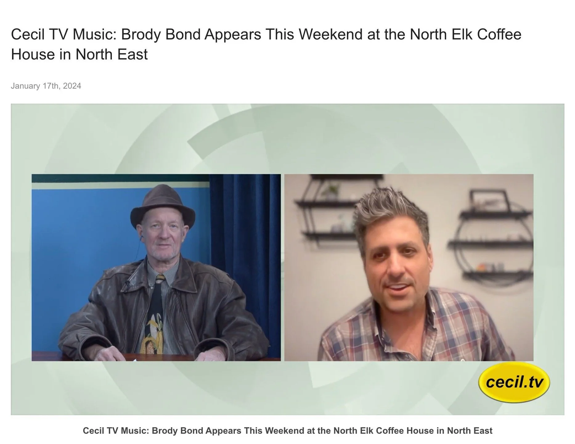 House Concert Clips Video — Brody Bond // performing songwriter