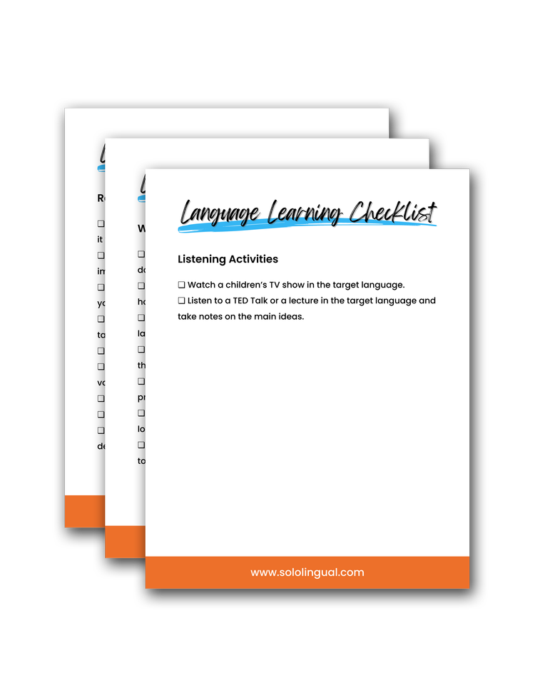 50 Fun Ways To Learn Any Language Checklist - Sololingual