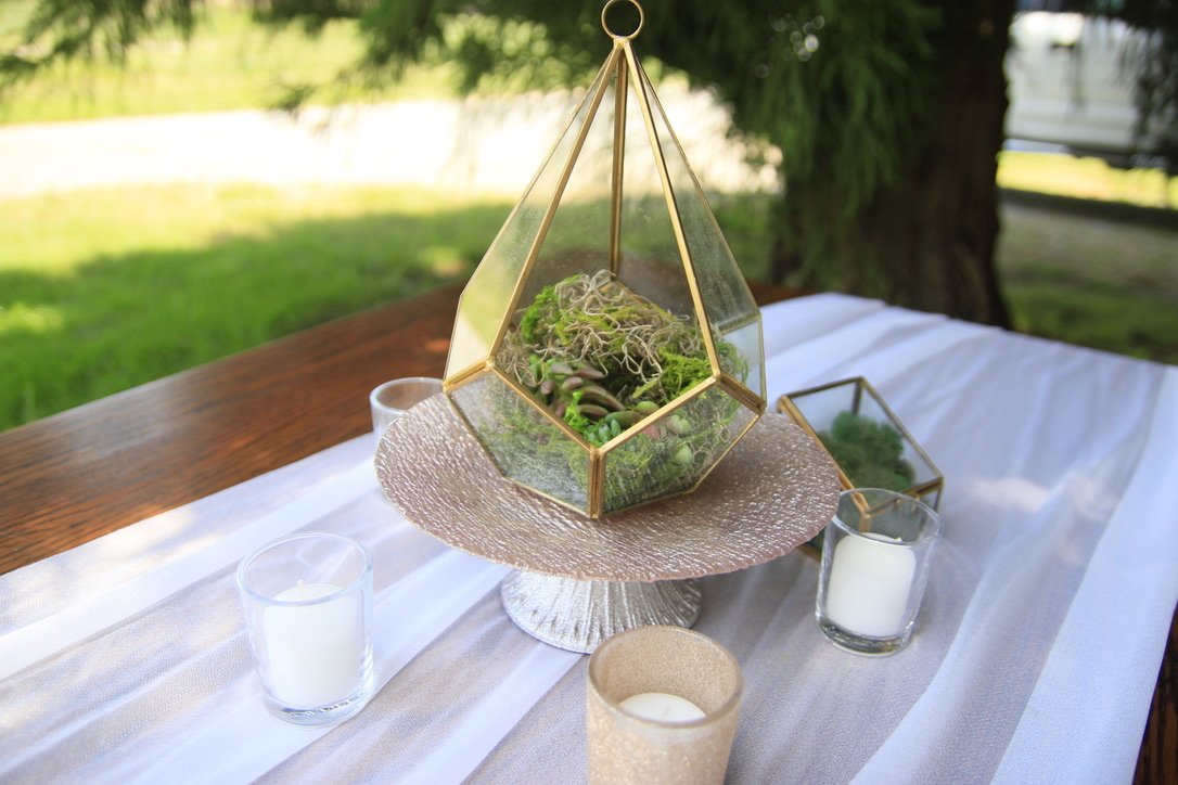 Gold Geometric Terrarium | Green Gables Farm Wedding & Events